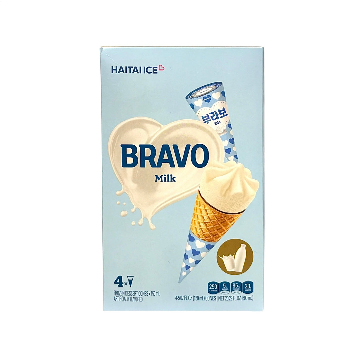 Ht Bravo Milk Frzn Dessert Cones 5/180Ml — H Mart Manhattan Delivery