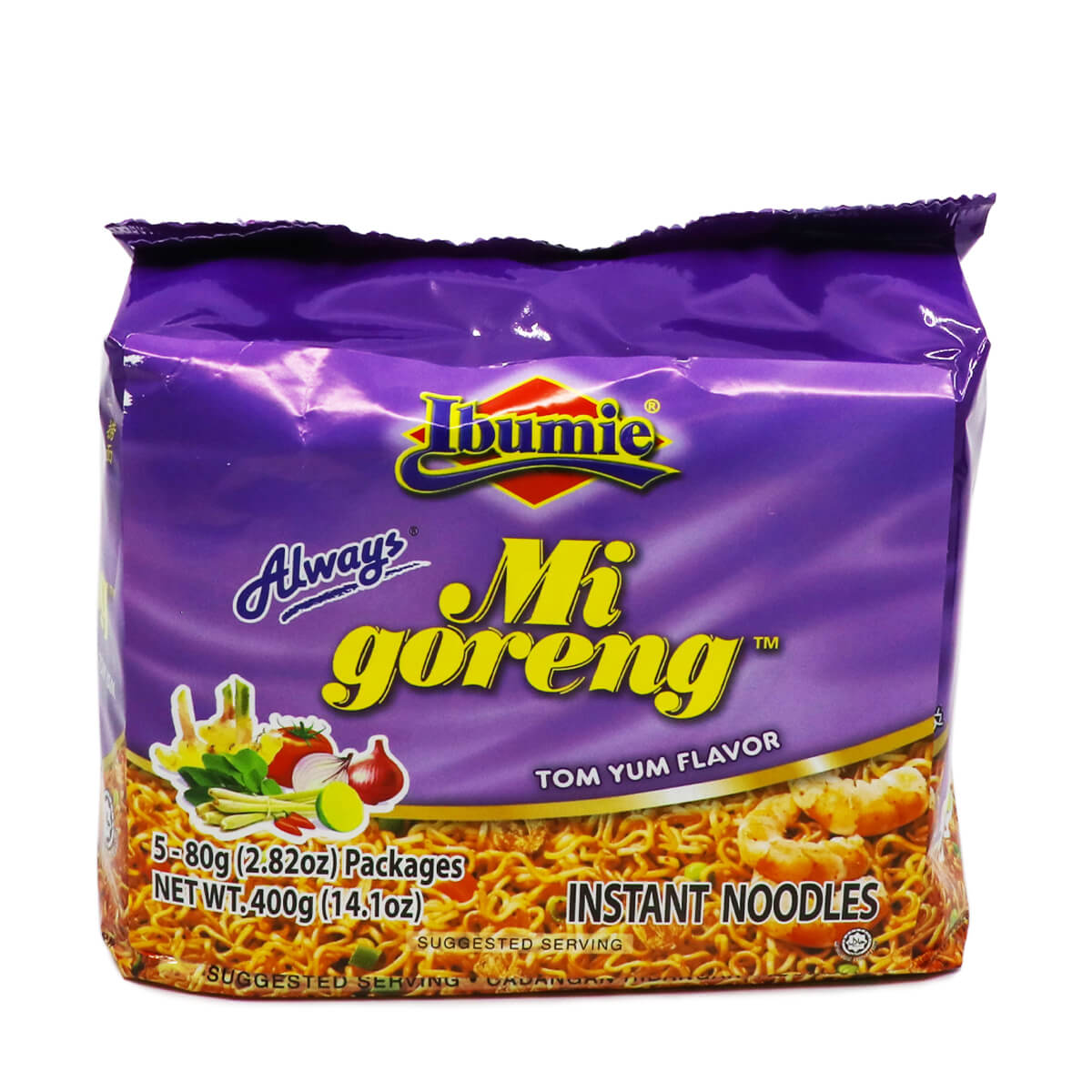 Ibumie Mi Goreng Tom Yum Flavor Instant Noodles 80g x 5Pks, 400g — H ...
