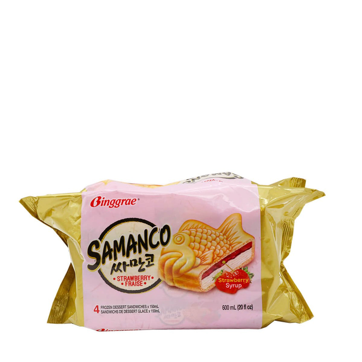 Binggrae Samanco Strawberry 4 x 150ml - H Mart Manhattan Delivery