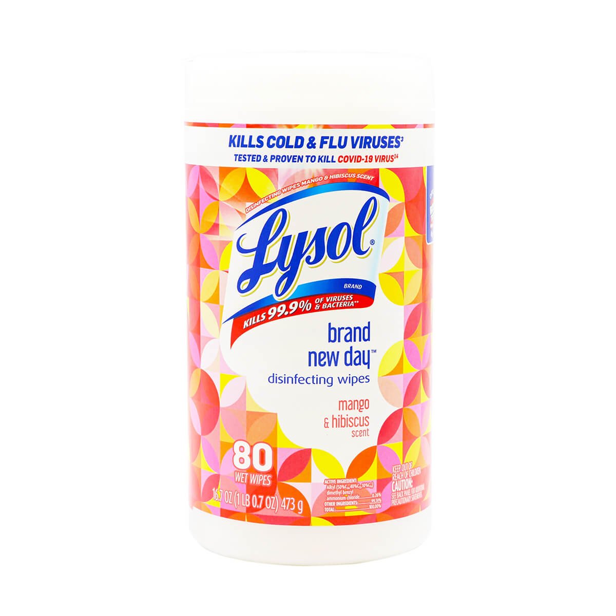 Lysol Disinfecting Wipes Mango & Hibiscus Scent 80 Wet Wipes, 16.7oz ...