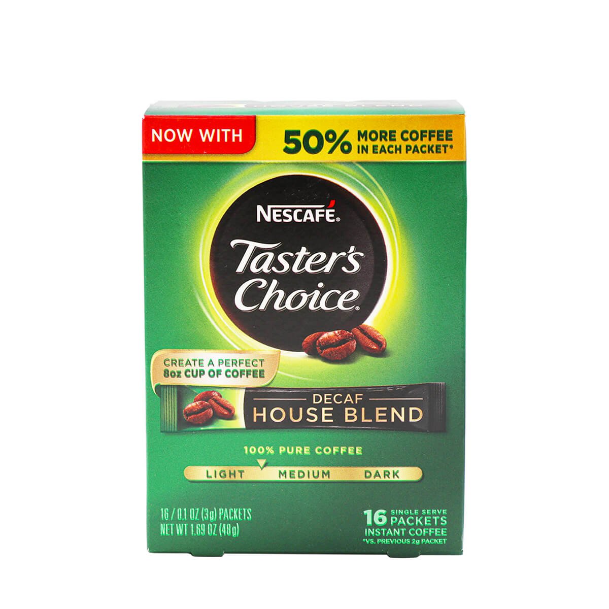 Nescafe Taster's Choice Decaf House Blend Instant Coffee 16 Packets, 1 ...