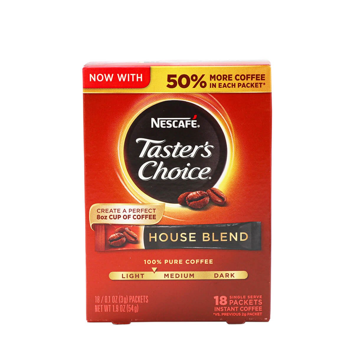 Nescafe Taster's Choice House Blend Instant Coffee 18 Packets, 1.9oz ...