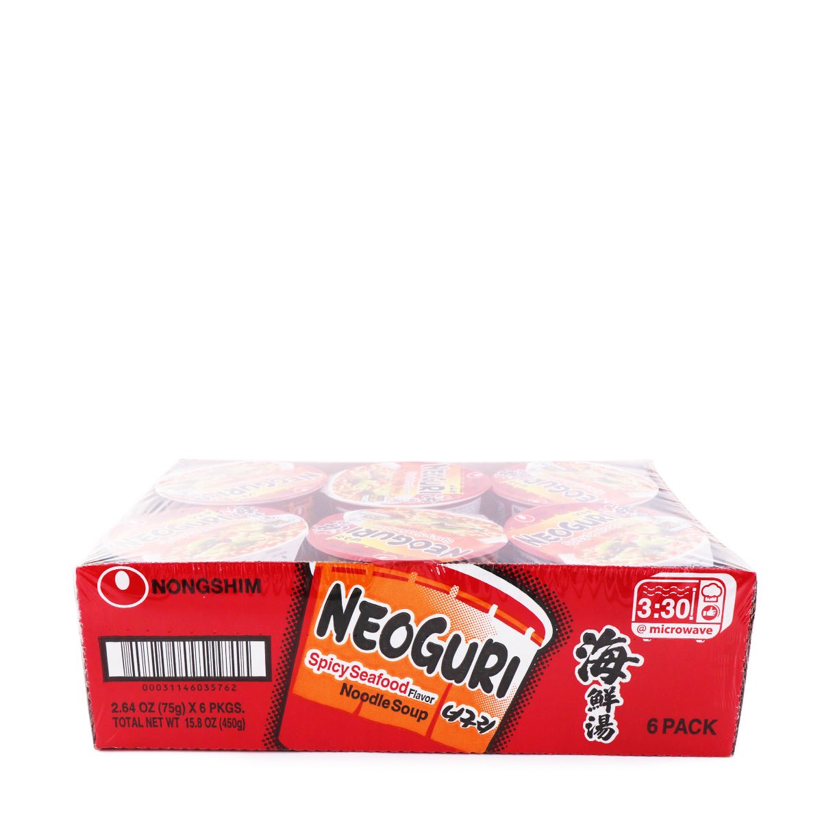 Nongshim Neoguri Noodle Soup Spicy Seafood Flavor Bowl 75g X 6P, 450g ...