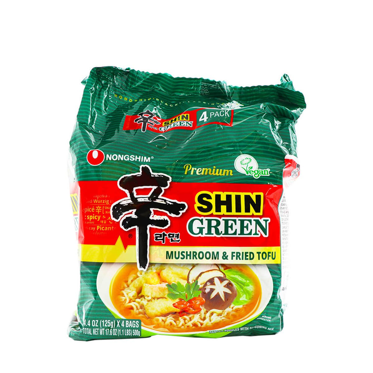 Nongshim Premium Shin Green Mushroom and Fried Tofu Ramen Multi 4.4oz x ...