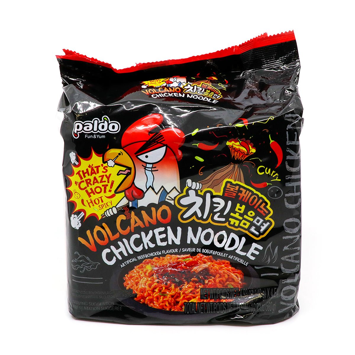 Paldo Volcano Chicken Noodles 140g x 4Pks, 560g - H Mart Manhattan Delivery