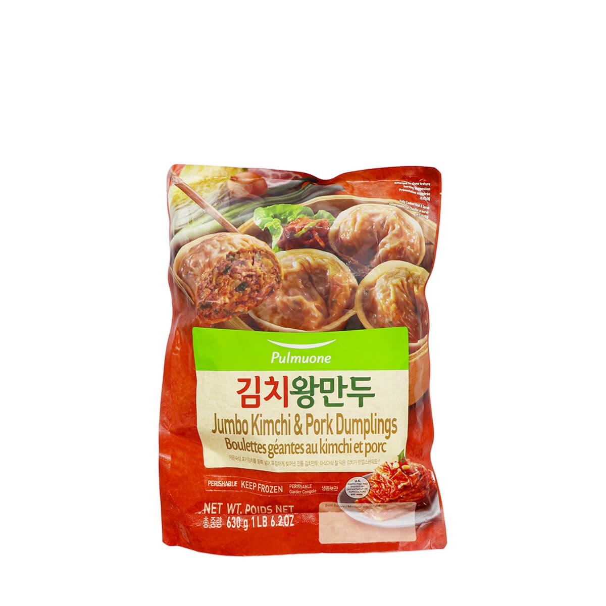 Pulmuone Jumbo Kimchi & Pork Dumplings 630g - H Mart Manhattan Delivery